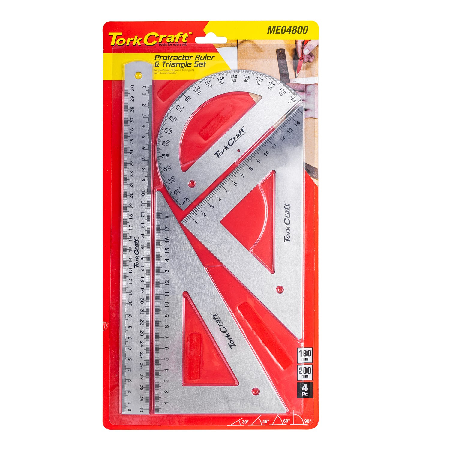 PROTRACTOR RULER & 2 X TRAINGLE SET 4PC – CBS Paint & Panel