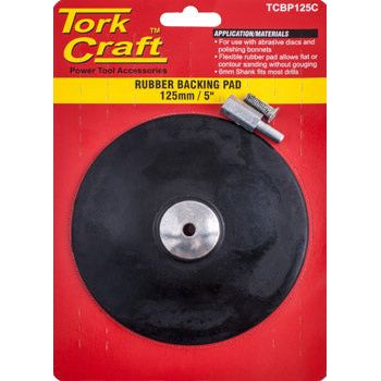 BACKING PAD RUBBER 125MM W/ARBOR – CBS Paint & Panel