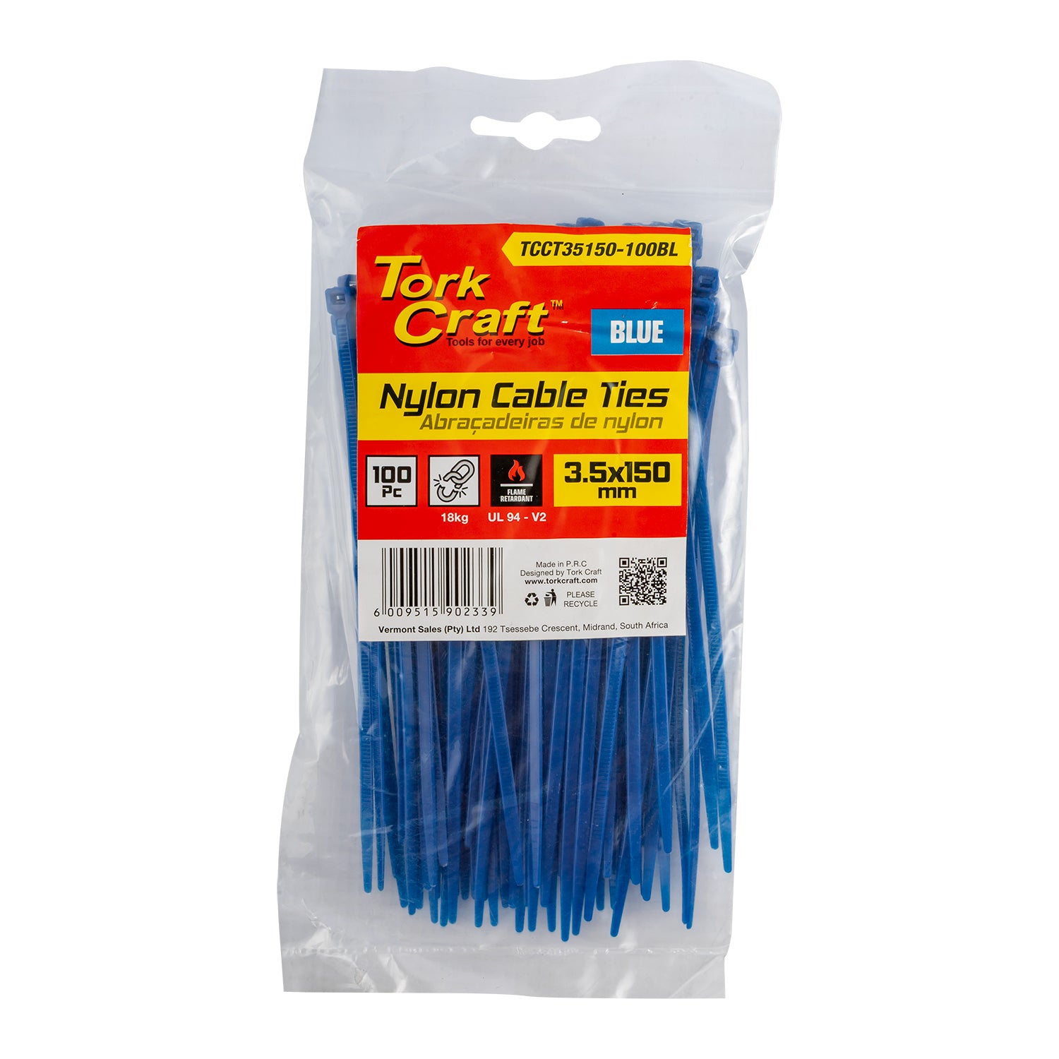 NYLON CABLE TIES 3.5MM x 150MM BLUE 100PC – CBS Paint & Panel