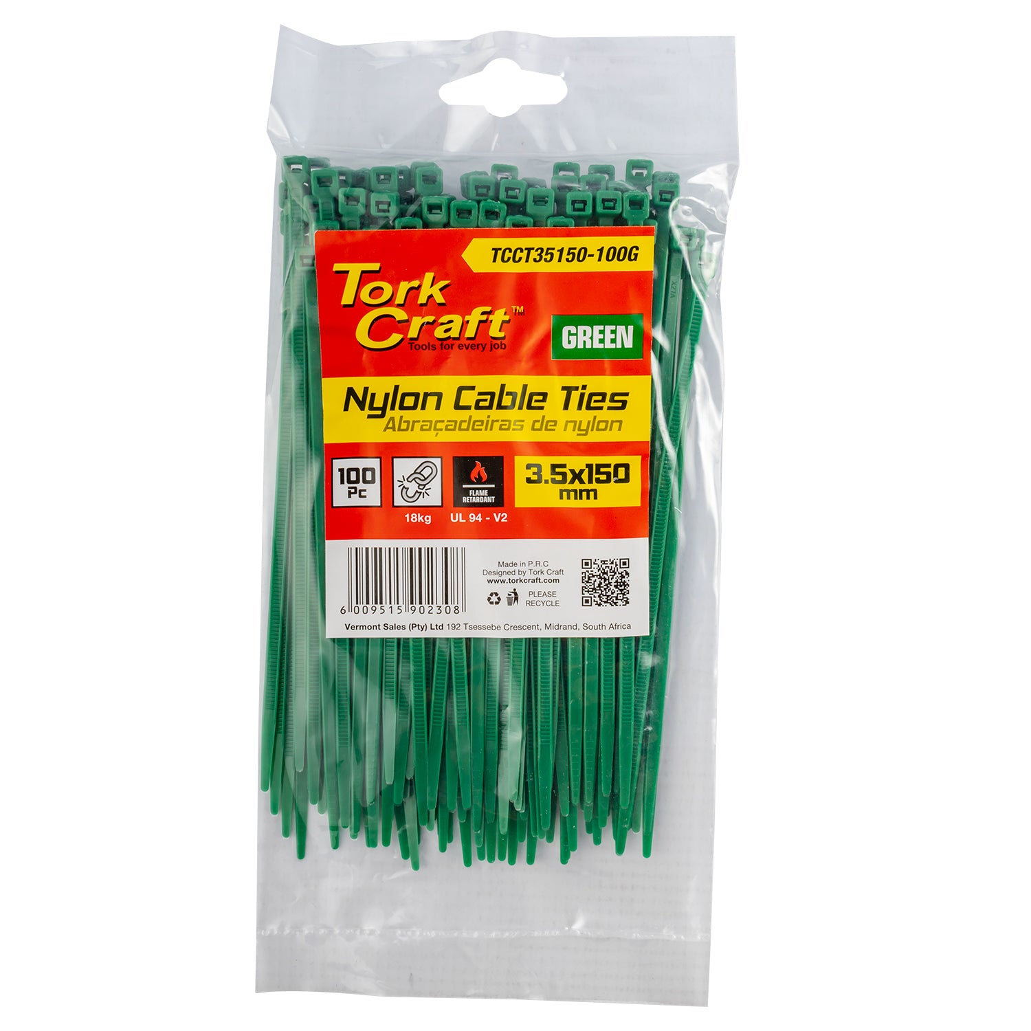 NYLON CABLE TIES 3.5MM x 150MM GREEN 100PC – CBS Paint & Panel