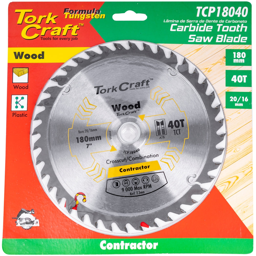 BLADE CONTRACTOR 180 X 40T 20/16 CIRCULAR SAW TCT – CBS Paint & Panel
